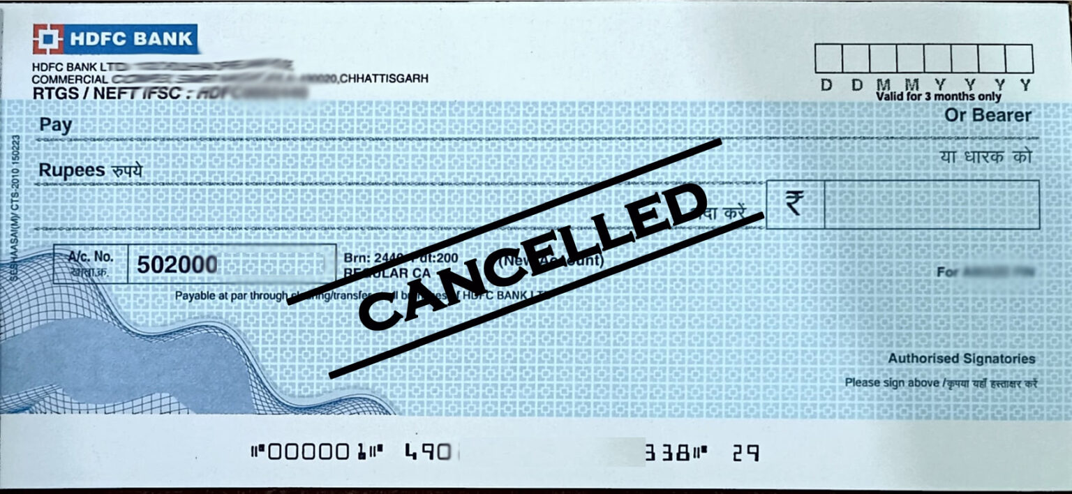 What is a Cancelled Cheque? | How to write a Cancelled cheque | Purpose ...